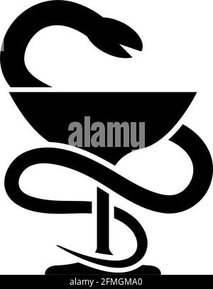 Medical snake cup icon. Simple illustration of medical snake cup vector ...