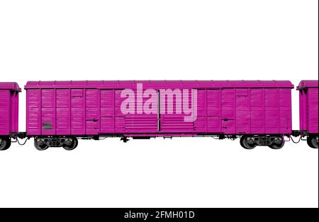 pink freight car insulated on white background. High quality photo ...