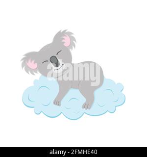 baby shower card with bear sleeping in moon Stock Vector Image & Art ...