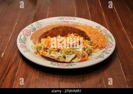 Authentic Mexican dish known as the chalupa Stock Photo - Alamy