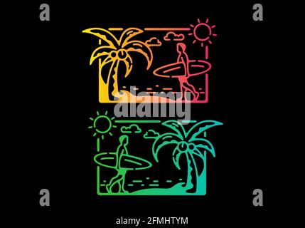 Hotel, travel resort gradient line vector icon, simple illustration on ...