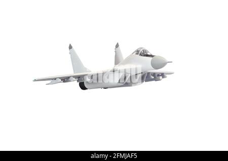 white fighter interceptor isolated on white with path Stock Photo - Alamy
