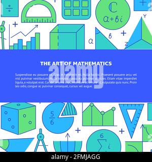 Mathematics banner with place for text. Science background with math ...