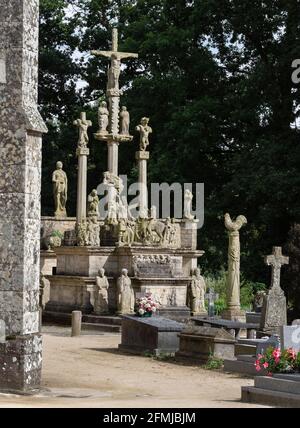 General view, Calvary of Guéhenno one of the seven monumental calvaries ...