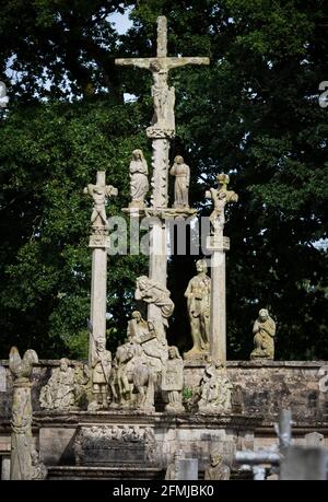 General view, Calvary of Guéhenno one of the seven monumental calvaries ...