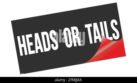 HEADS OR TAILS text on black grungy round vintage stamp Stock Photo - Alamy