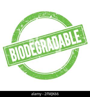BIODEGRADABLE text on green grungy vintage rectangle stamp Stock Photo ...