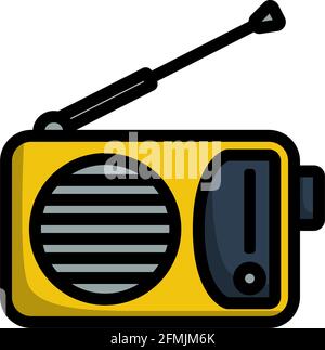 Radio Icon. Editable Bold Outline With Color Fill Design. Vector ...