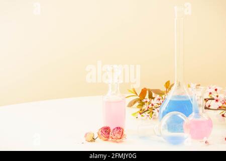 aromatherapy - dry flowers and potions Stock Photo - Alamy