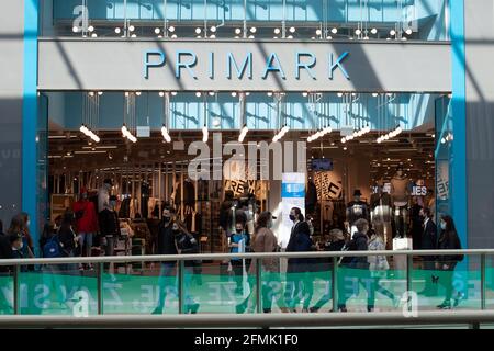POZNAN, POLAND - May 08, 2021: Sign Primark. Company signboard Primark ...