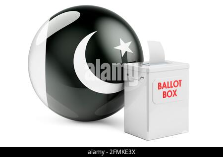 Pakistani election concept, vote in Pakistan, 3D rendering isolated on ...
