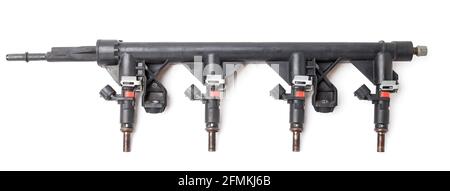 Detail of the fuel injection system on a marine diesel engine Stock ...