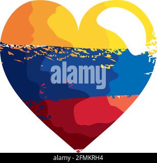 Colombia heart flag Stock Vector Image & Art - Alamy