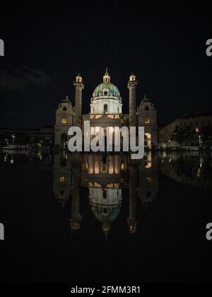 The famous Baroque Rococo Karlskirche (S. Charles church) built 1737 ...