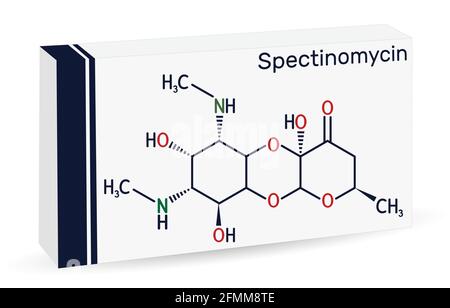 Spectinomycin gonorrhea drug molecule. Antibiotic of the aminocyclitol ...