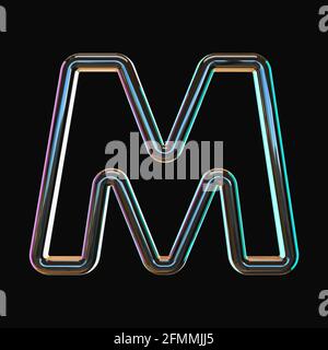 Vivid color glass font Letter S 3D render illustration isolated on ...