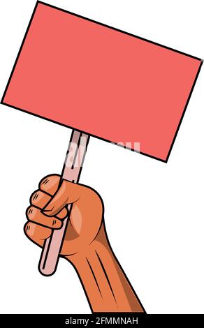 hand lifting banner protest Stock Vector Image & Art - Alamy