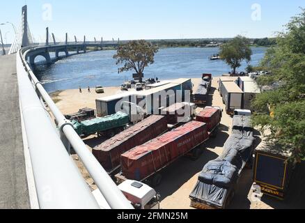 Kazungula Border Post between Botswana and Zimbabwe, Africa Stock Photo ...