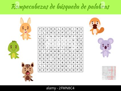 Rompecabezas de búsqueda de palabras - Word search puzzle. Educational ...
