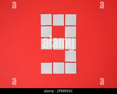 number nine written in vintage lcd style Stock Photo - Alamy