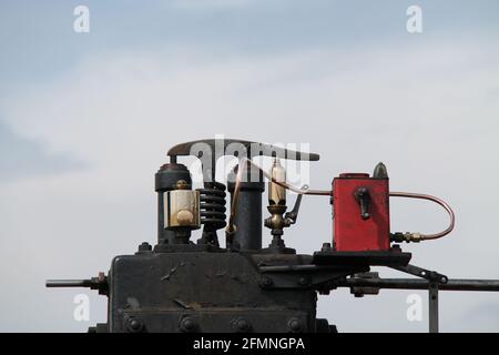 Steam traction engine safety valve Stock Photo - Alamy