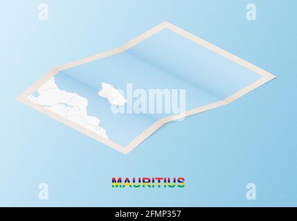 Mauritius map, folded paper with Mauritius map. Vector illustration Stock Vector Image & Art - Alamy