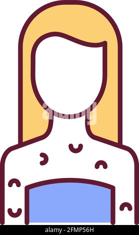Skin itch color line icon. Human diseases. Pictogram for web page ...