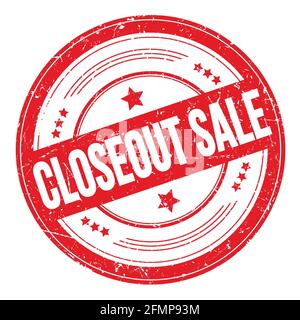 CLOSEOUT SALE text on red grungy rectangle vintage stamp Stock Photo ...