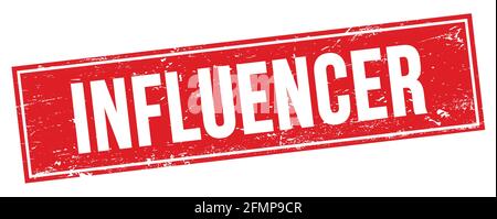 INFLUENCER text on red grungy rectangle stamp sign Stock Photo - Alamy