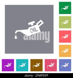 Oiler flat icons on simple color square backgrounds Stock Vector Image ...