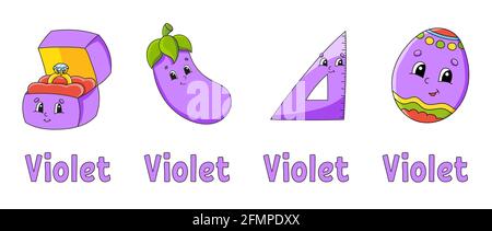 Learning colors. White color. Flashcard for kids. Cute cartoon ...