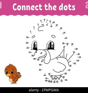 Dot to Dot Turkey Coloring Page for Kids Stock Vector Image & Art - Alamy