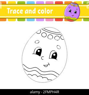 Vector Easter dot-to-dot and color activity with cute watering can with ...