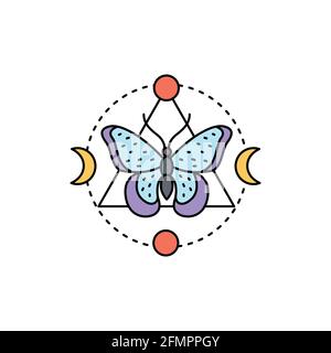 Boho-chic color line icon. Isolated vector element. Outline pictogram ...