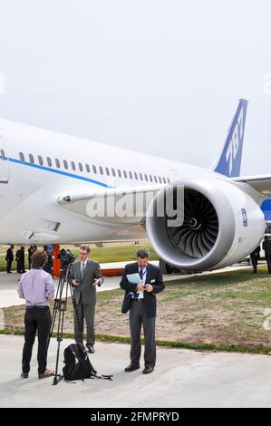 Prototype demonstrator Boeing 787 Dreamliner jet plane in corporate ...