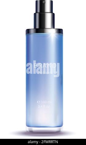 Realistic makeup cosmetic template with face powder in round packaging ...