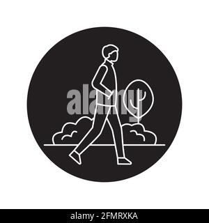 Walk in park color line icon. Pictogram for web page, mobile app, promo ...