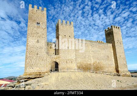 Castle in Sadaba with beauty sky in Saragossa Aragon Spain Stock Photo ...
