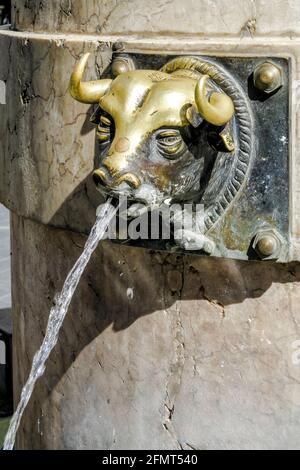 Aragon Teruel El Torico fountain in Plaza Carlos Castel Spain Stock ...
