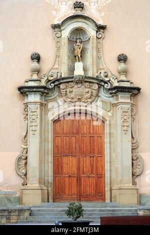 Parish Church of Sant Genis, Taradell in Catalonia, Spain Stock Photo ...