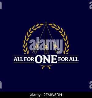All For One For All vector illustration for commercial use such as logo ...