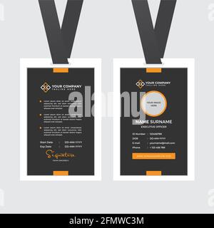Premium Employee ID Card with Photo Placeholder, Name, Position and ...