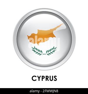 Flag of Cyprus as round glossy icon. Button with Cypriot flag Stock ...