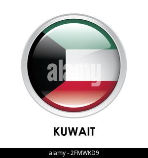 Official vector flag of Kuwait . State of Kuwait Stock Photo - Alamy