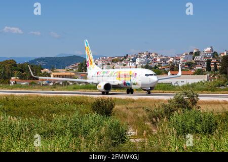 Skiathos, Greece - June 6, 2016: Transavia Boeing 737-800 airplane with ...