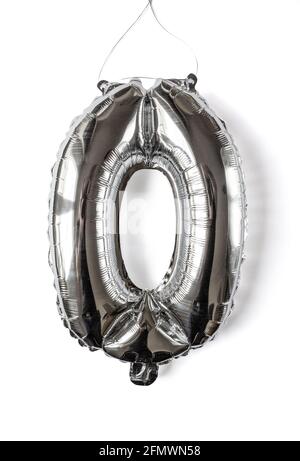 Silver foil balloon font letter A 3D rendering illustration isolated on ...