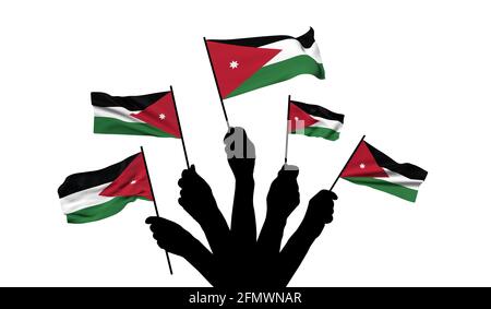 3d rendering of a national Jordan flag Stock Photo - Alamy