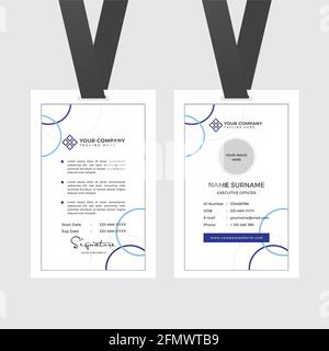Premium Employee ID Card with Photo Placeholder, Name, Position and ...