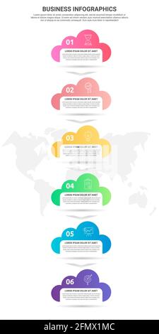 Vector infographic template, cloud, six options Stock Vector Image ...