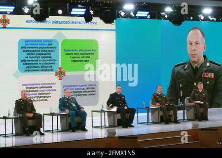 Commander of the Ukrainian Air Force Gen. Col. Sergii Drozdov, left ...